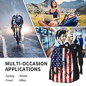 FREE LION Kids American Flag Backpack for Boys Girls Vintage Usa Flag Bookbags Elementary Middle High School Bag Large Capacity 17 inch Big Student Backpack for School and Travel