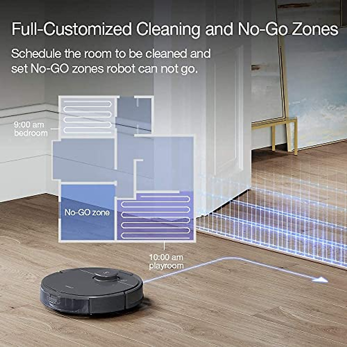 ECOVACS Robotics - DEEBOT T8+ Vacuum & Mop Robot with Advanced Laser Mapping and 3D Obstacle Detection & Avoidance - Grey (Renewed)