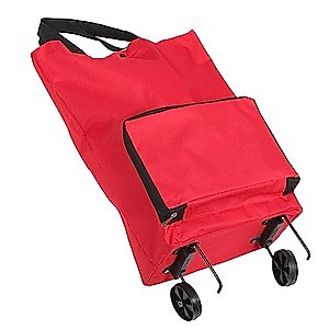 SOLUSTRE Cloth Fold Tug Bag Red Shopping