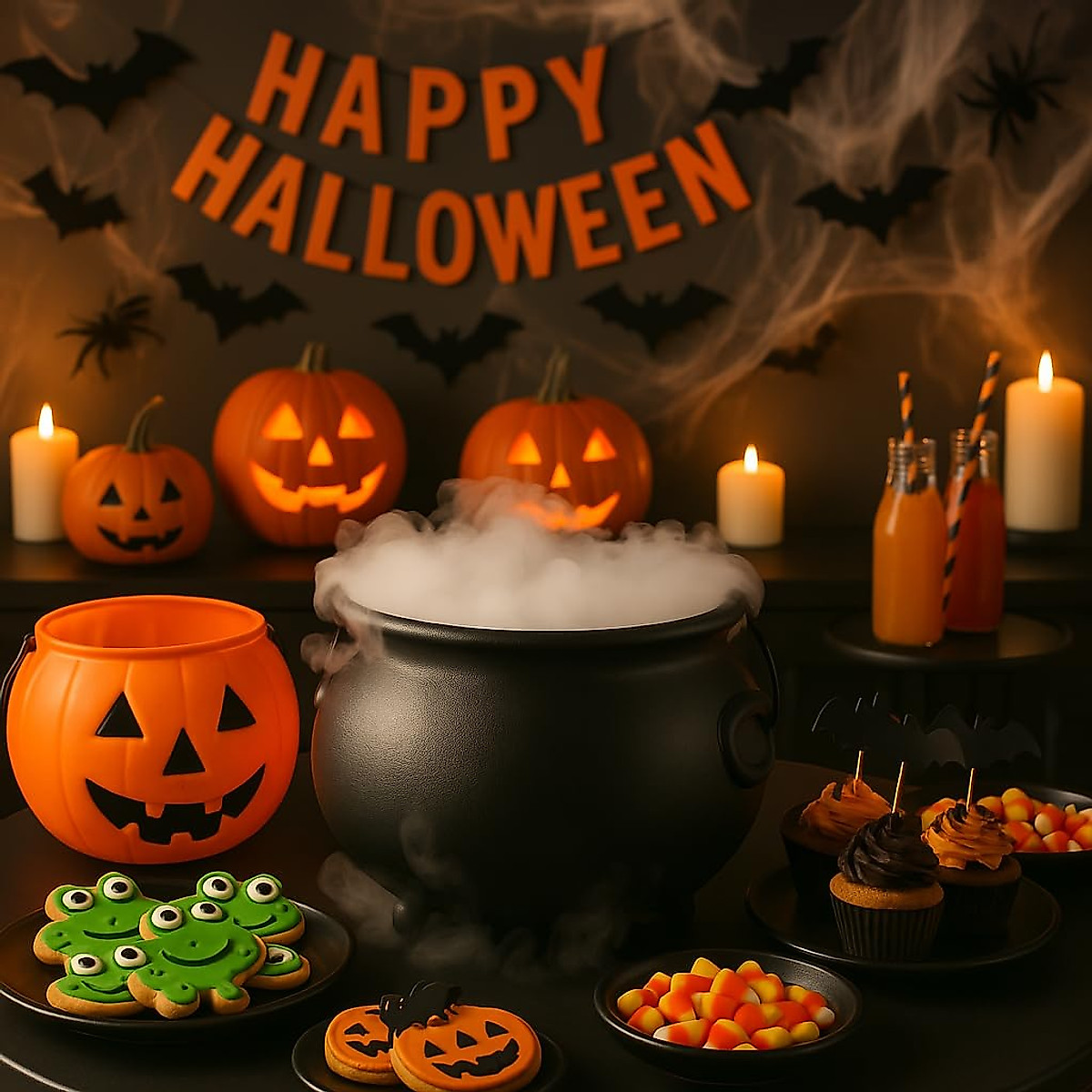 GiftExpress 8" Black Cauldron Kettle, Cauldron Halloween Decor