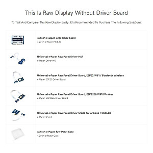 waveshare 4.2inch E-Ink Raw Display Compatible with Raspberry Pi 4B/3B+/3B/2B/B+/A+/Zero/Zero W/WH/Zero 2W Series Boards 400x300 Resolution with SPI Interface Without PCB