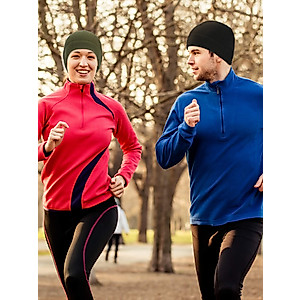 6 Pieces Winter Skull Caps Men Warm Polar Fleece Beanie Hat Windproof Unisex Watch Cap (Classic Color)