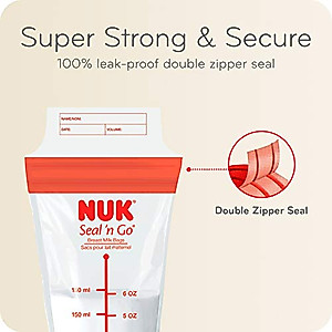 NUK Simply Natural Seal n' Go Breast Milk Bags, 100 CT