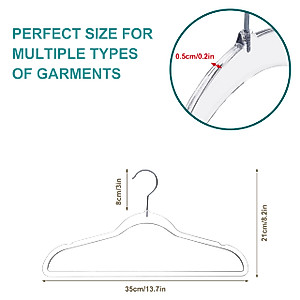 Quality Hangers 14” Clear Plastic Kids Hangers 10-Pack | Durable & Stylish Acrylic Hangers for Petite Adults with 360 Degree Swivel Hook and Notches | Cloths Children Hangers (10, Clear, Chrome)