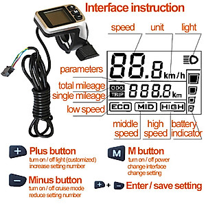 L-faster 24V 36V 48V 250W Normal Bike Electrification Kit with Brushless Motor Hub for Front Wheel Fork 100mm Thumb Accelerator Screen (36V 250W kit)