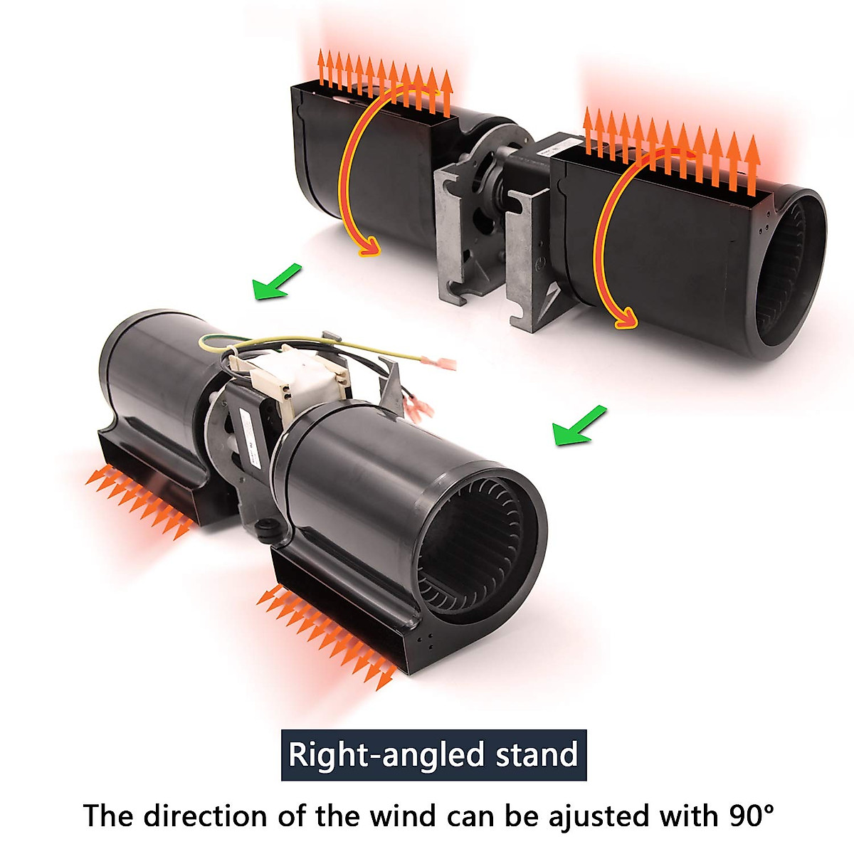 Hongso Pre-Wired GFK-160 GFK-160A Fireplace Blower Fan Kit with Ball Bearings Motor for Heat N Glo, Hearth and Home, Quadra Fire, GTI, Fasco, Regency Wood Stove Insert, Royal, Jakel, Nordica, Rotom