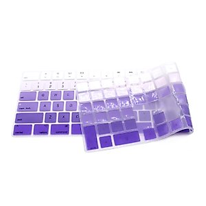 WYGCH Ultra Thin Silicone Full Size Wireless Numeric Keyboard Cover Skin for Mac 2017 Magic Keyboard with Numeric Keypad MQ052LL/A A1843 US Layout,Ombre Purple