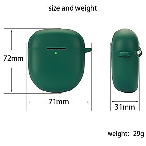 Case Cover Compatible with Bose QuietComfort Earbuds II, Protective Silicone Exterior, Bose Wireless Bluetooth Case Cover,Soft Skin Sleeve with Bracelet Keychain Carrying (Blackish Green)