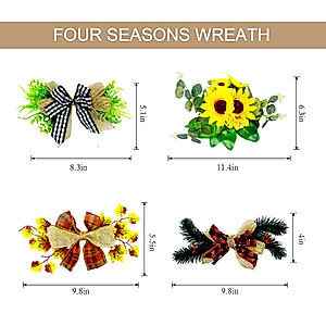 Interchangeable welcome sign wreaths for front door decorations hanging decor， house warming gifts，new home decorations ，spring summer Autumn winter all seasons， outdoor signs for porch， christmas