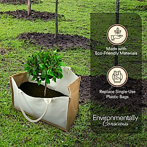 Custom Burlap Tote Bag - White - 6 Large Eco Friendly Burlap Bags for Shopping, Beach Day, or Parties - Natural Jute Tote Bag with Waterproof Lining - Bachelorette Bags - 15 x 11 x 7.5 in