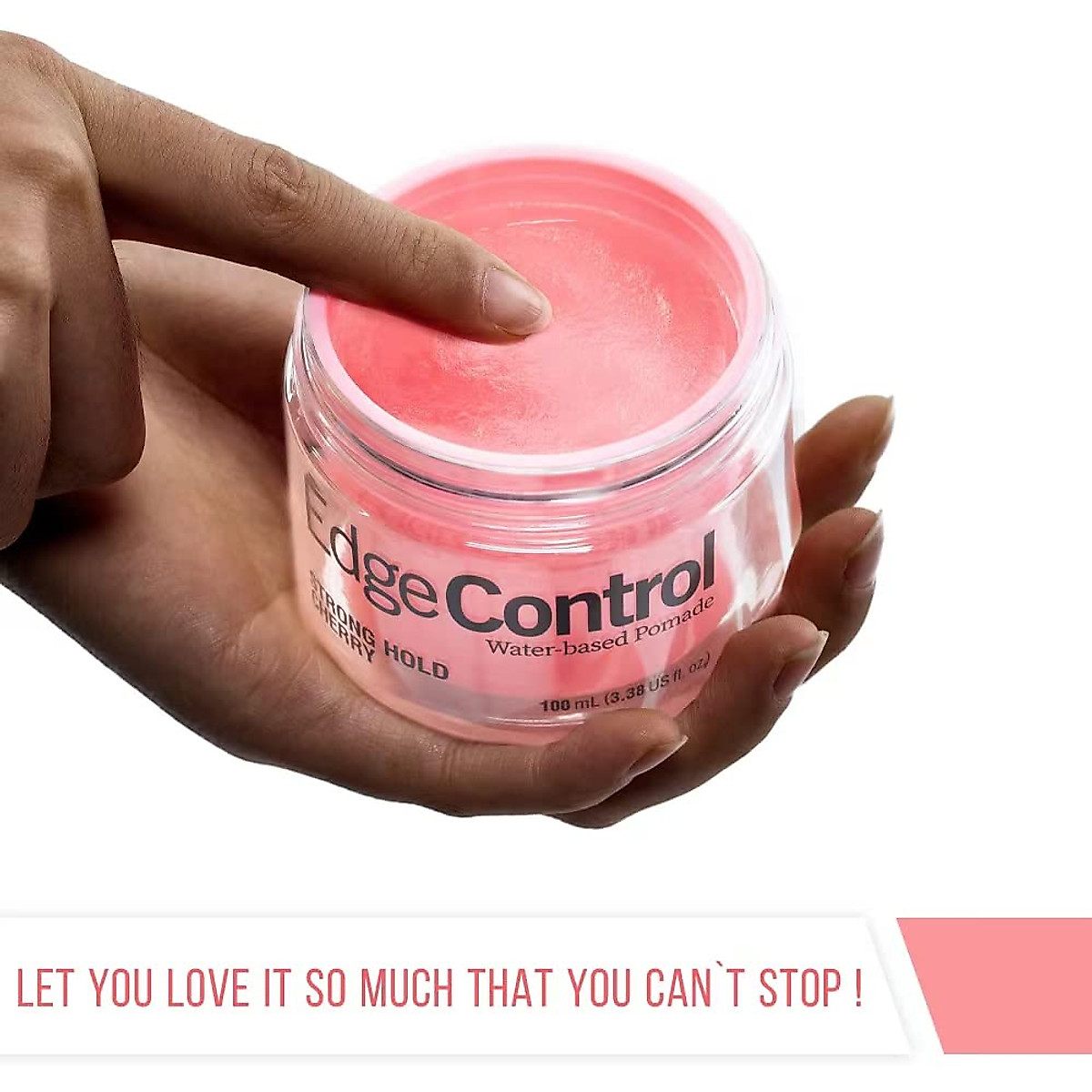 RQLN Edge Control for Black Hair, Hair Gel for Women, Strong Hold Water-based Edge Stay Gel, All Hair Types, No Flaking, Extra Hold, 3.38oz Fresh Cherry Fragrance