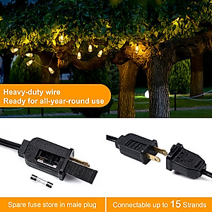 Outdoor String Lights 80ft ST38 Outdoor Lights with Waterproof Shatterproof 42 LED Bulbs(2 Spare)Connectable Patio Lights for Indoor Outdoor Courtyard Cafe Porch Party Led Outdoor String Lights