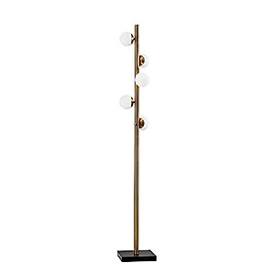 Adesso 4272-21 Doppler LED Tree Lamp, 65 in., 5 x 3W G9 LED, Antique Brass Finish, 1 Floor Lamp