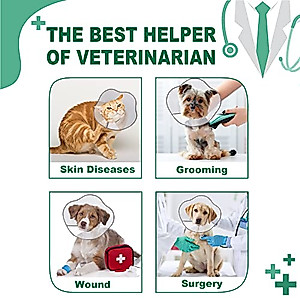 Supet Dog Cone Adjustable Pet Recovery Collar Dog Surgery Cone Protective Dog Cone Collar for Large Small Dogs After Surgery, Plastic Dog Cats Neck Cone of Shame E-Collar Anti-Bite Lick Wound Healing