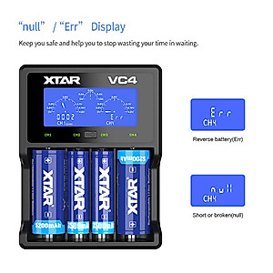 XTAR Battery Charger XTAR VC4 Universal Battery Charger LCD Display Battery Charger 18650 4 Slots