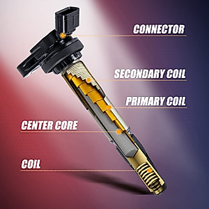 RANSOTO Ignition Coil Compatible With 2009-2017 1.8L Toyota Corolla Matrix Prius V/Plug-In, Pontiac Vibe, Scion xD, Lexus CT200h Replaces 90919-02252 UF596 C1714 UF619 GN10341 4 PCS