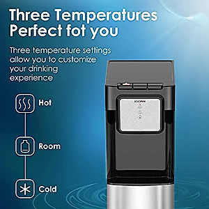 SOOPYK Bottom Loading Water Dispenser for 5 Gallon Bottle - Self Cleaning - 3 Temperature Settings - Child Safety Lock