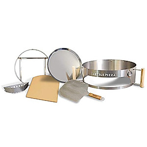 Made in USA Kettlepizza Pro 22 Kit - Outdoor Pizza Oven Kit for 22.5 Inch Kettle Grills. Includes Prograte, Tombstone & Aluminum Pro Peel