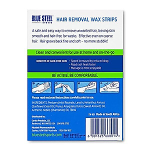 Blue Steel Sports Hair Removal WAX STRIPS