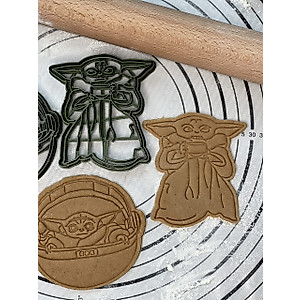 Premium Star Wars Set of 2 Baby Yoda Grogu Cookie Cutter’s & Molds 4.5" Produced by 3D Kitchen Art