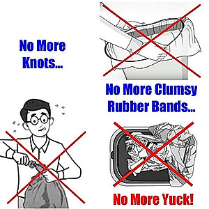 PlasticMill Trash Bags Cinch, Putty, 6 Pack, To Hold Garbage Bags In Place.May not be compatible with some Garbage Can drawers or compacters.
