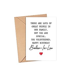 Emily gift Funny Birthday Card For Brother-In-Law - Sister's Husband - Brother In Law Joke - Brother's Husband - Funny Brother In Law Card