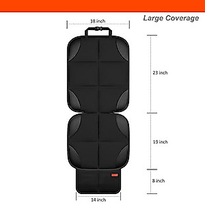 Luckybay Car Seat Protector, 2 Pack Kids Seats Protector XL Size with Thickest Padding and Non-Slip Backing, 2 Mesh Pockets, Durable, Waterproof 600D Fabric, PVC Leather for Baby, Kids, Pet (2 Pack)