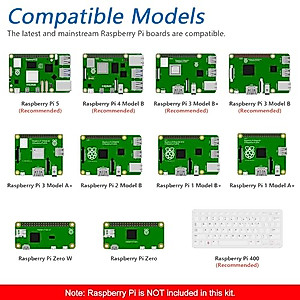 FREENOVE LCD 1602 Starter Kit for Raspberry Pi 5 4 B 3 B+ 400 Zero 2 W, 535-Page Detailed Tutorial, Python C Java Scratch Processing Code, 151 Items, 69 Projects (Raspberry Pi NOT Included)