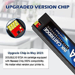 DOUBLE D (Upgraded Chip Compatible Ink Cartridge Replacement for HP 972 972A for HP PageWide 377dw, PageWide Pro 477dw 477dn 577dw 577z 452dn 452dw 552dw P55250dw P57750dw, 4PACK