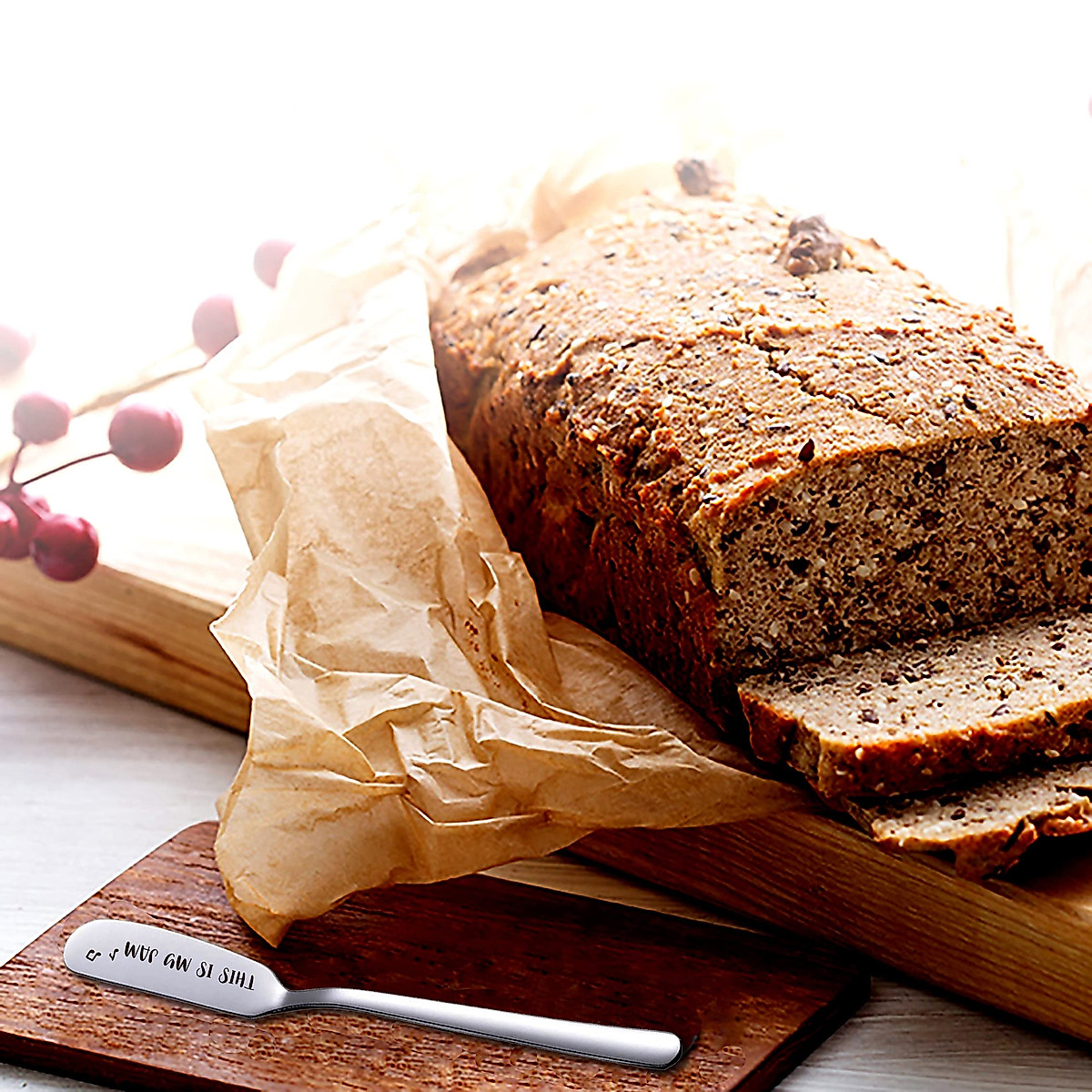 LRUIOMVE This is My Jam Stainless Steel Engraved Butter and Jam Knife, Butter Spreader for Toast and Bread, Breakfast Spreads, Cheese and Jam Gift for Jam Lovers