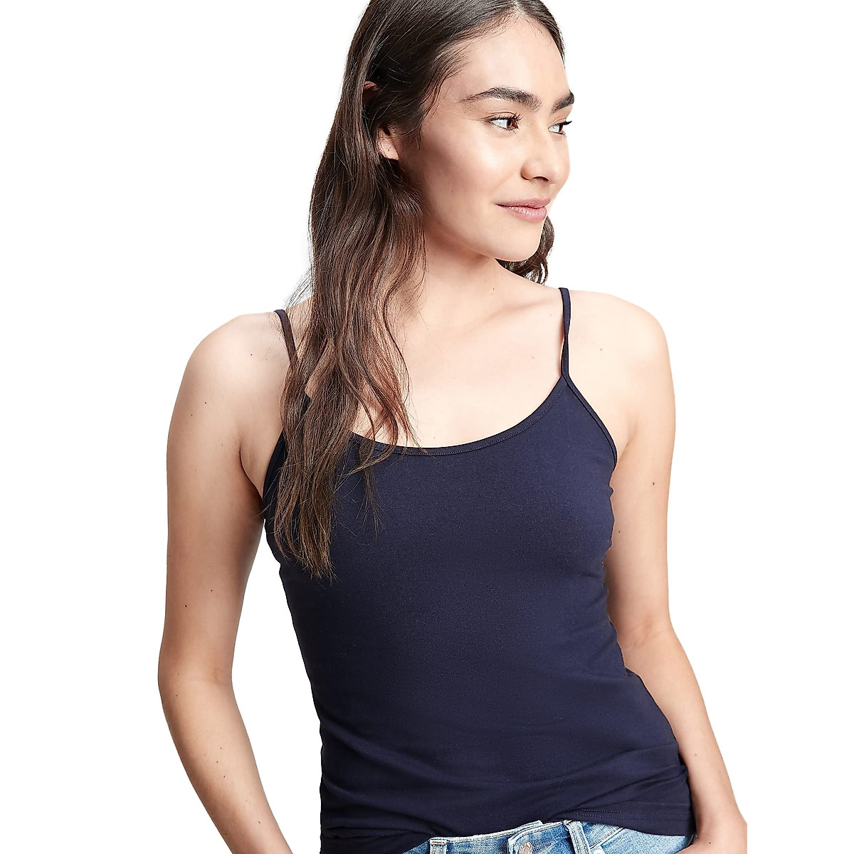 GAP Womens Fitted Top Cami Shirt, Navy Uniform, Medium US