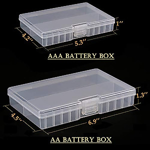 Whizzotech AA and AAA Battery Storage Case Holder Organizer Box Hold 48 AA and AAA (48 AA + 48 AAA)