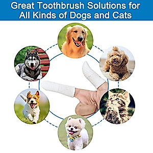 Beuool Dog Toothbrush Cat Toothbrushes-Fingers Toothbrushes for Dog Cats Teeth Cleaning, Washable&Comfortable&Durable, 1 Set for Two Fingers, Includes 2 Sets White