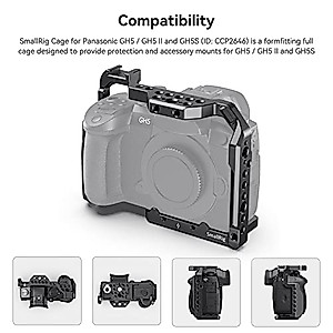 (New Version) SMALLRIG GH5 GH5 II GH5S Camera Cage with Built-in Cold Shoe and NATO Rail for Panasonic GH5 II/ GH5 / GH5S - CCP2646