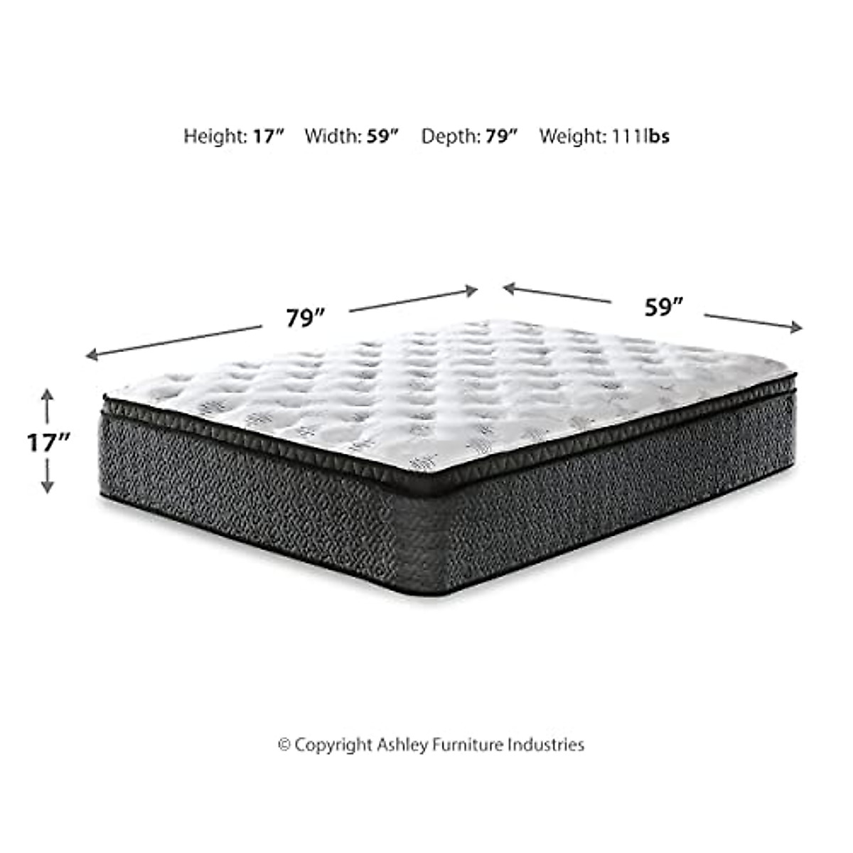 Signature Design by Ashley Ultra Luxury ET with Memory Foam Mattress, Queen, White