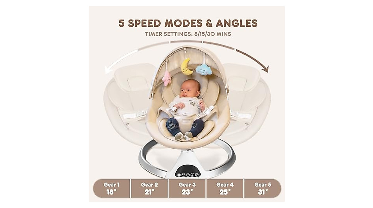 HARPPA Electric Baby Swing - Portable & Multi-Function