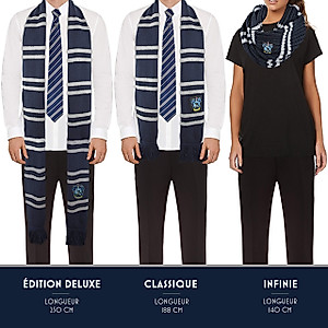 Cinereplicas - Harry Potter - Infinity Scarf - Ultra soft - Officially licensed - Ravenclaw - 190 cm - Blue & Grey