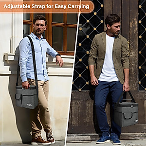 Large Insulated Lunch Bag for Women Men, 10L Leakproof Thermal Reusable Lunch Box for Adult & Kids, Tall Meal Prep Lunch Cooler Tote with Pockets for Office Work by Tirrinia, Charcoal