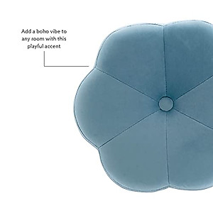 Linon Light Blue and Gold Vanity and Accent Talulah Stool