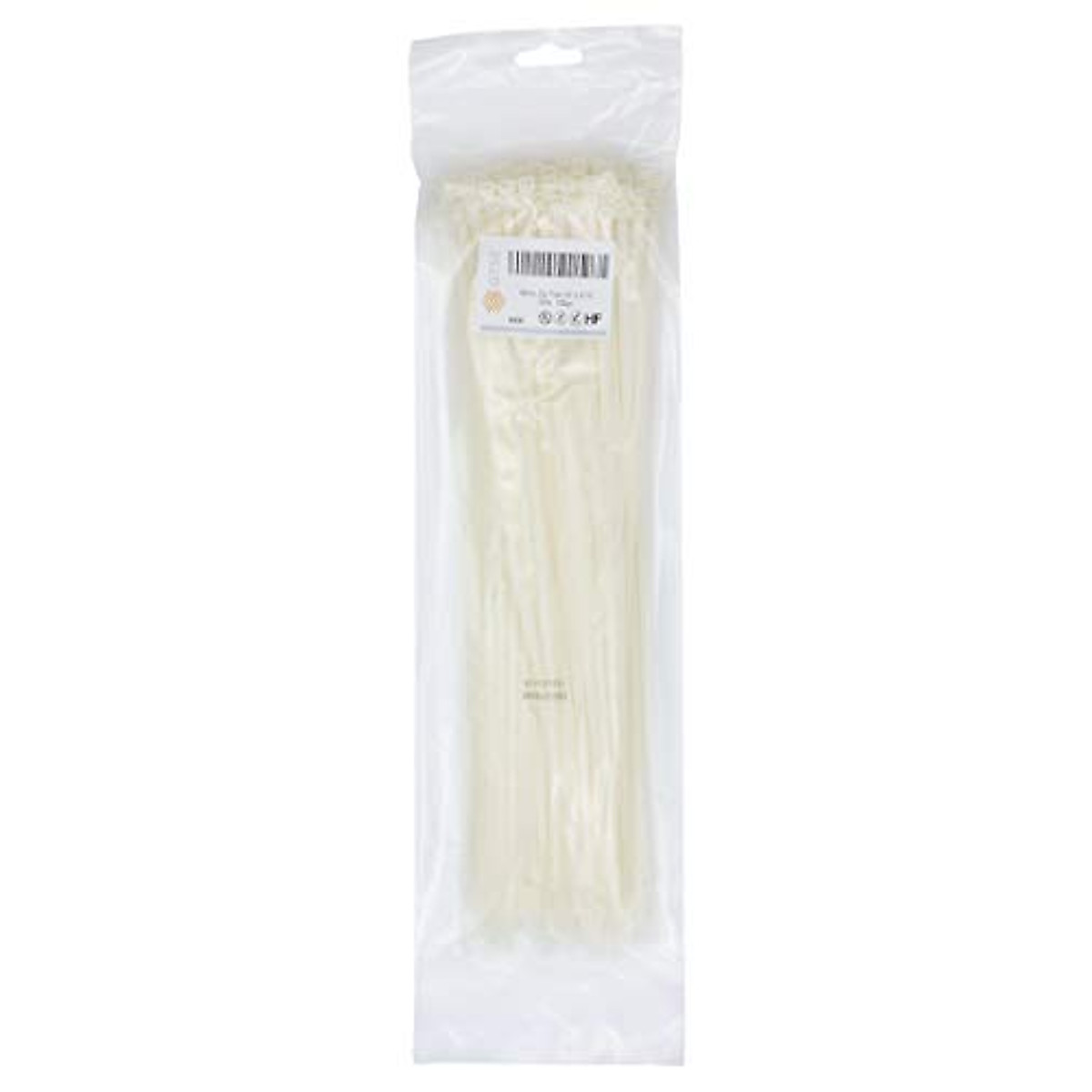 GTSE 14 Inch White/Clear Zip Ties, 100 Pack, 50lb Strength, UV Resistant Long Nylon Cable Ties, Self-Locking 14" Tie Wraps