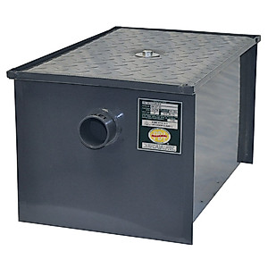 BK Resources BK-GT-30 Carbon Steel 30 Lbs. Capacity & 15 GPM Rate Flow Grease Trap with Removable Baffles & T-Vent PDI Certified
