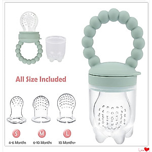 Baby Fruit Food Feeder Pacifier Teether for Babies 4 M+,Milk Frozen Set,2in1 Teether Toy Made of Soft Silicone,Feeder for Infant Safely Self Feeding,BPA-Free