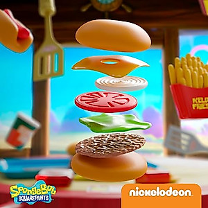 Lollipop Spongebob Kids Kitchen Playset - Interactive Play Food with 2 Krabby Patty Burgers, Seafoam Shake, Kelp Fries, Spongebob Toys Kitchen Set for Kids Ages 3-5