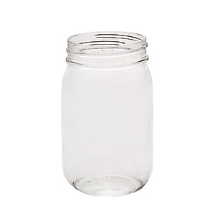North Mountain Supply 16 Ounce Glass Regular Mouth Mason Canning Jars - No Lids - Case of 12, RM-16OZ