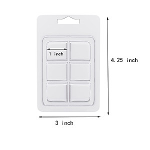 25 Pack Wax Melt Molds, 6 Cavity Clear Empty Plastic Wax Melt Containers