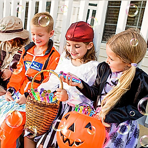 32 Pcs Halloween Party Favors Bubble Wands for Kids Halloween Basket Stuffers Goodie Bag Fillers, Halloween Toys Treats Non Candy Bulk Classroom Prizes Favors for Toddlers Kids Birthday Party Supplies