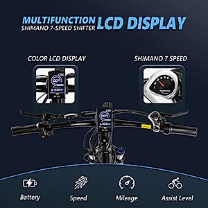 PEXMOR Electric Bike for Adults, 750W BAFANG Motor Ebike 32MPH Adult Electric Bicycle 48V 14AH LG Battery, 27.5" Electric Mountain Bike 7 Speed Gears Lockable Fork City Commuter E-Bike,UL Certified