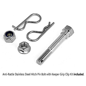 MULL USA Flag Metal Trailer Hitch Cover with Anti-Rattle Pin Bolt (Fits 2" receivers, Red Line)