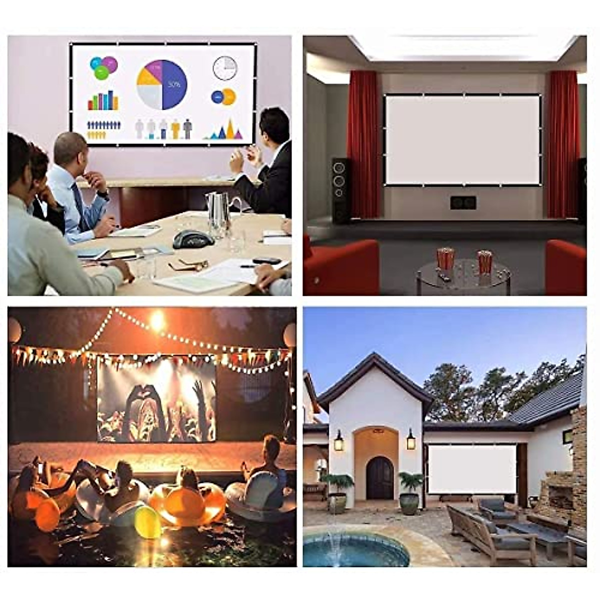 HD 1080P 4K Projector with WiFi and Bluetooth 2022 Upgraded 14000Lumen Outdoor Movie Projector 4P/4D Keystone Correction 50% Zoom Dolby PPT Projector 4K Compatible TV Stick iOS & Android Smartphone