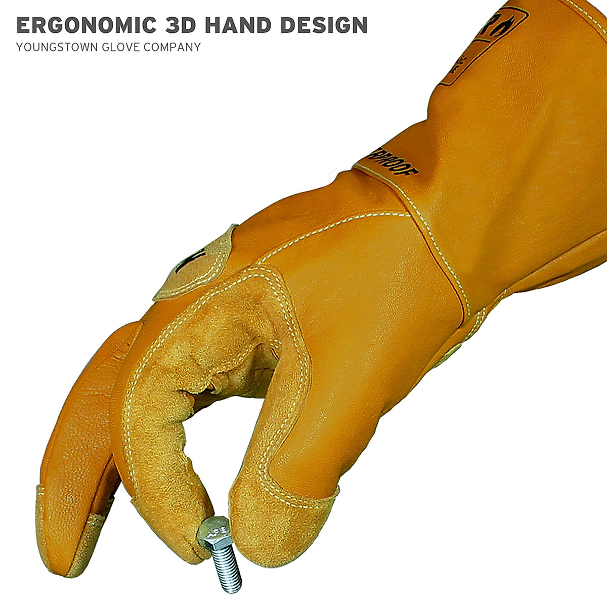 Youngstown Glove 11-3285-60-L Flame Resistant Waterproof Leather Utility Lined with Kevlar Gloves, Large